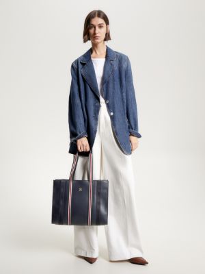 Medium Signature Shopper Blauw Tommy Hilfiger