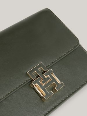 Kleine Crossbody Tasche Aus Leder Grün Tommy Hilfiger