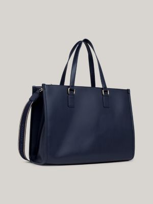 Hilfiger Monotype Webbing Strap Tote Blue Tommy Hilfiger