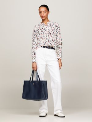 Hilfiger Monotype Webbing Strap Tote Blue Tommy Hilfiger