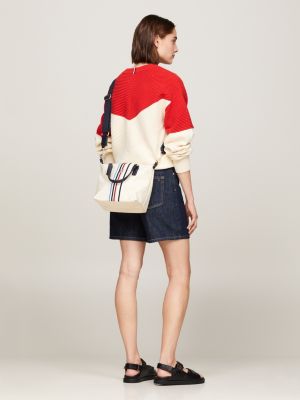 Signature Th Monogram Small Tote Beige Tommy Hilfiger