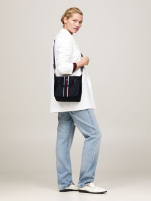 Signature Th Monogram Small Tote Blue Tommy Hilfiger
