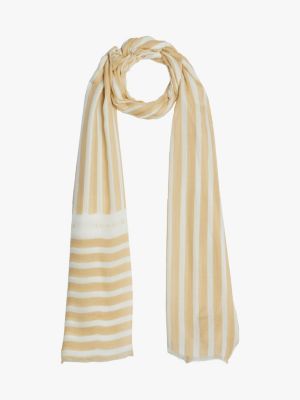 Essential Woven Stripe Scarf | Beige | Tommy Hilfiger