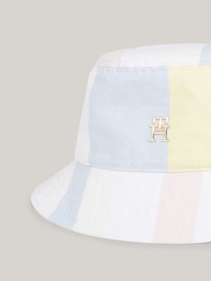 TH Monogram Mixed Stripe Bucket Hat | Beige | Tommy Hilfiger