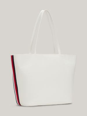 Essential Signature Th Monogram Small Tote White Tommy Hilfiger