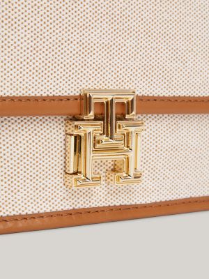 Kleine Canvas Crossbodytas Met Th Monogram Beige Tommy Hilfiger