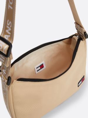 Essential Repeat Logo Strap Shoulder Bag Beige Tommy Hilfiger