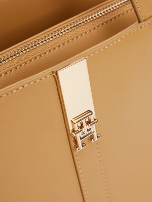 Heritage Handtas Met Monogram Khaki Tommy Hilfiger