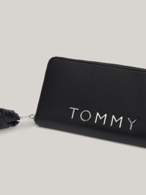 Metal Logo Large Zip Around Wallet Black Tommy Hilfiger