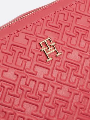 Th Monogram Embossed Camera Bag Red Tommy Hilfiger