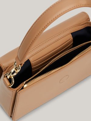 Th Monogram Chain Leather Crossover Bag Khaki Tommy Hilfiger