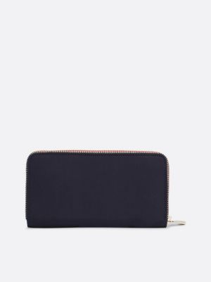 Th Monogram Large Zip Around Wallet Blue Tommy Hilfiger