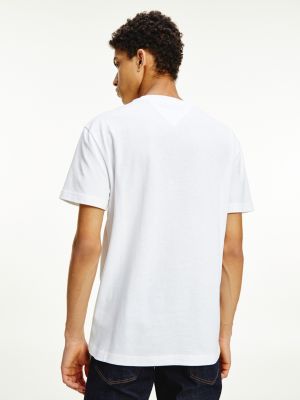 T Shirt Aus Bio Baumwolle Mit Flag Weiß Tommy Hilfiger