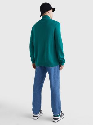 Signature Logo Relaxed Half-Zip Jumper | GREEN | Tommy Hilfiger