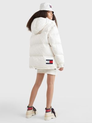 Puffer Jacke Mit Serife Logo Weiß Tommy Hilfiger