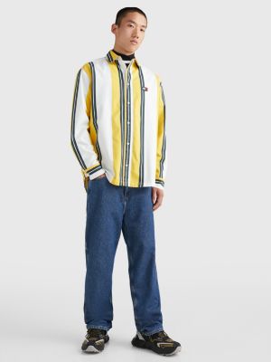 Camicia Oversize A Righe Bianco Tommy Hilfiger