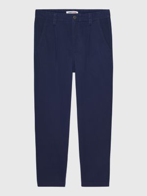 Tapered Fit Chinos Mit Tommy Badge Blau Tommy Hilfiger