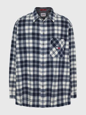 Camicia Plus Relaxed Fit In Velluto A Coste Bianco Tommy Hilfiger