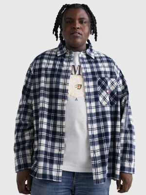 Camicia Plus Relaxed Fit In Velluto A Coste Bianco Tommy Hilfiger