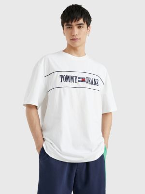 Archive Relaxed Fit T Shirt Mit Badge Weiß Tommy Hilfiger