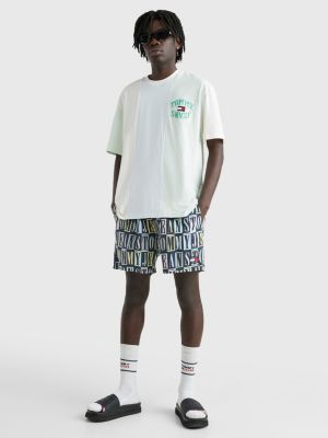 Camiseta De Rayas Verticales Y Corte Amplio Verde Tommy Hilfiger