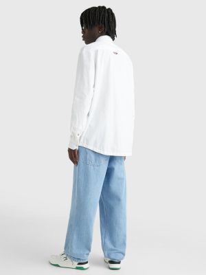 College Oversized Fit Hemd Weiß Tommy Hilfiger