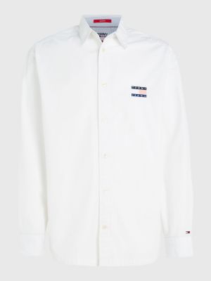 Camisa College De Corte Oversize Blanco Tommy Hilfiger