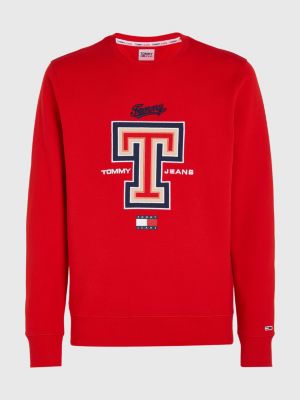 Modern Relaxed Fit Sweatshirt Mit Logo Rot Tommy Hilfiger