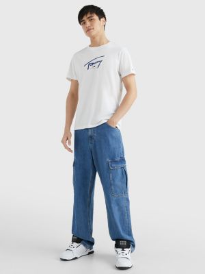 Signature Logo Slim Fit T-Shirt | WHITE | Tommy Hilfiger