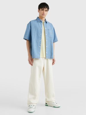 Back Logo Oversized Short Sleeve Overshirt Denim Tommy Hilfiger