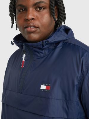 Plus Packable Popover Chicago Windbreaker Blue Tommy Hilfiger