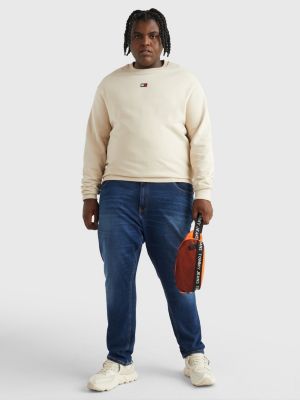 Plus Relaxed Fit Sweatshirt Met Badge Beige Tommy Hilfiger