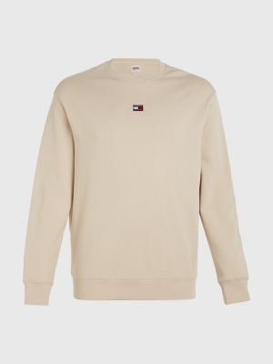 Plus Relaxed Fit Sweatshirt Met Badge Beige Tommy Hilfiger