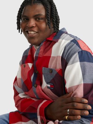 Sopracamicia Plus Casual Fit A Quadri Rosso Tommy Hilfiger