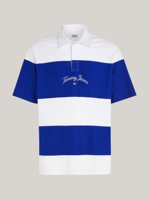 Polo Rugby Oversize A Maniche Corte Bianco Tommy Hilfiger