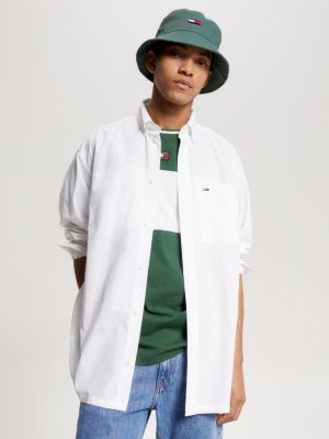 Oversized Fit Popeline Hemd Weiß Tommy Hilfiger