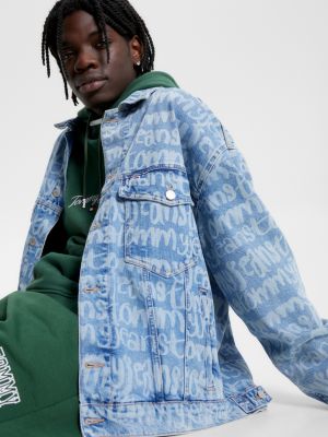 Aiden Oversized Spell Out Denim Jacket Denim Tommy Hilfiger