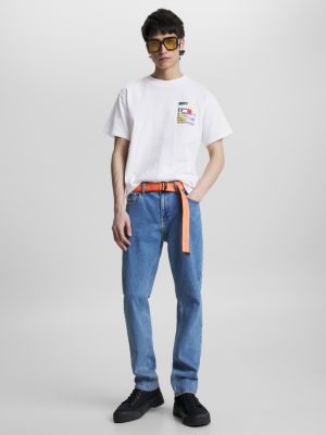 Relaxed Fit T Shirt Mit Flag Badge Am Rücken Weiß Tommy Hilfiger