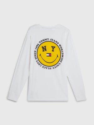 Tommy Jeans X Smiley® Genderneutrales Langarmshirt Weiß Tommy Hilfiger