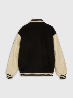 Tommy Jeans X Smiley® Zweifarbige Varsity Jacke Schwarz Tommy Hilfiger