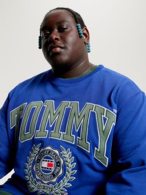 Plus College boxy fit sweatshirt met logo | Blauw | Tommy Hilfiger