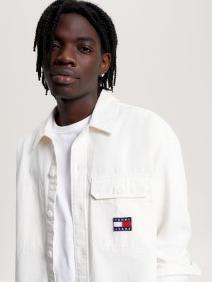 Essential Casual Fit Twill Overshirt White Tommy Hilfiger