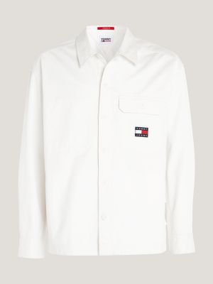 Essential Casual Fit Twill Overshirt White Tommy Hilfiger