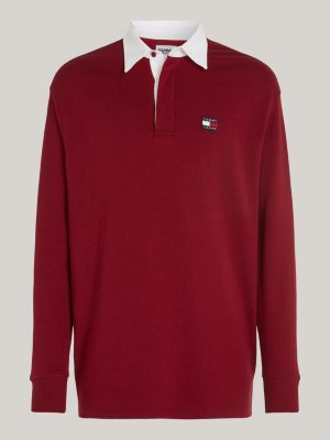 Terry Badge Oversized Rugby Shirt | RED | Tommy Hilfiger