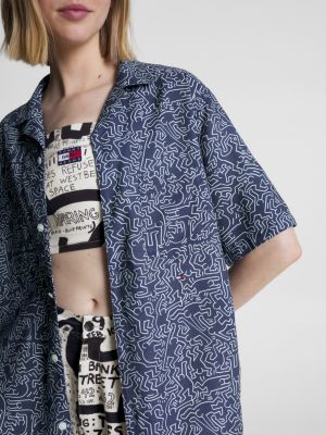 Tommy X Keith Haring Genderneutrales Relaxed Fit Kurzarmhemd Mit