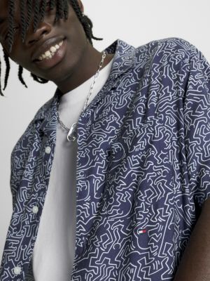 Tommy X Keith Haring Dancing Man Print Dual Gender Relaxed Short Sleeve