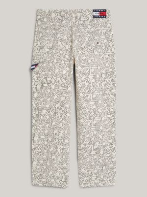 Tommy X Keith Haring Skater Hose Mit Dancing Man Print Weiß Tommy