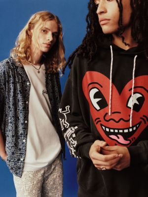 Tommy X Keith Haring Skater Hose Mit Dancing Man Print Weiß Tommy