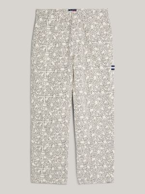 Tommy X Keith Haring Skater Hose Mit Dancing Man Print Weiß Tommy