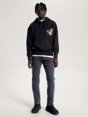 Eagle Motif Relaxed Fit Hoody Black Tommy Hilfiger